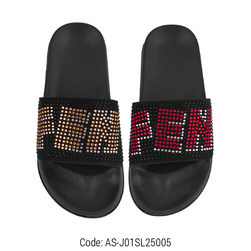 Custom Diamond logo Slides PVC Outsole PU Upper Unisex Slippers - Asimo ...